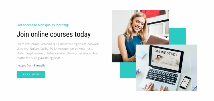 Join Online Courses Today Landing Page