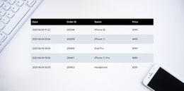Table Website Templates