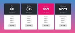 Pricing Website Templates